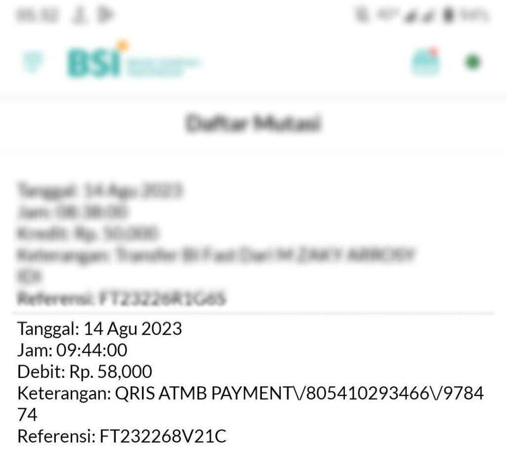 Transaksi Scan QRIS BSI Gagal