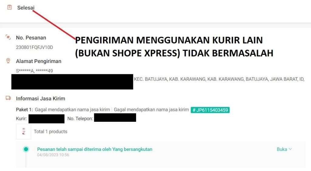 Shopee Memaksa Menggunakan Kurir Shopee Xpress, Akan Tetapi Sudah 5 Paket Hilang