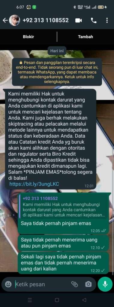 Dapat Penagihan Pinjol via Whatsapp Padahal Tidak Pernah Pinjam