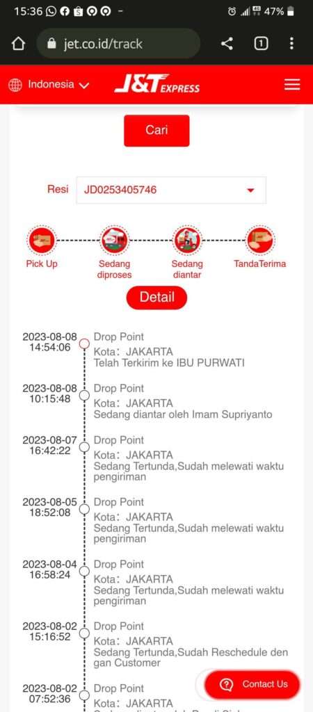 Kecewa Layanan J&T, Status Terkirim Tapi Paket Belum Diterima