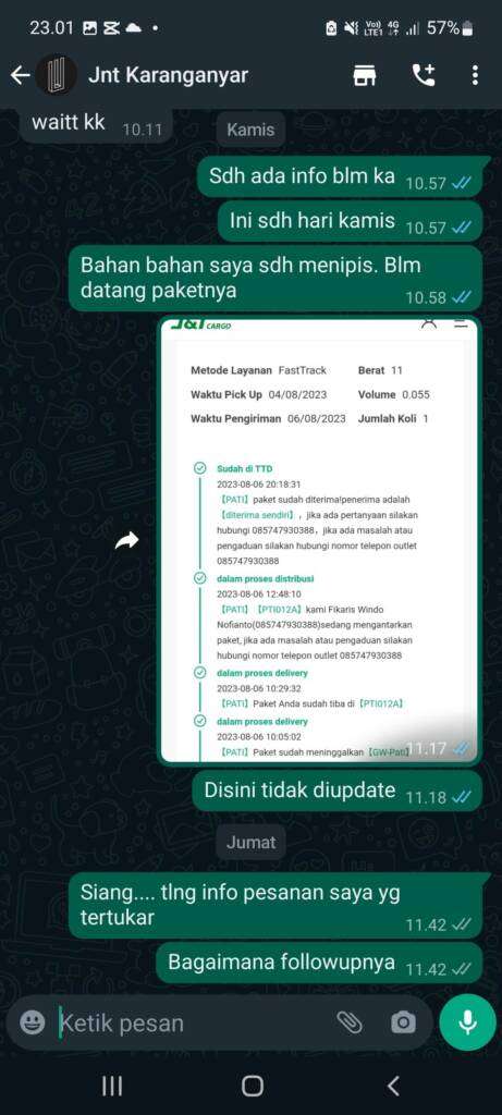 JNT Cargo Paket Tertukar Tak Kunjung Ada Penjelasan!