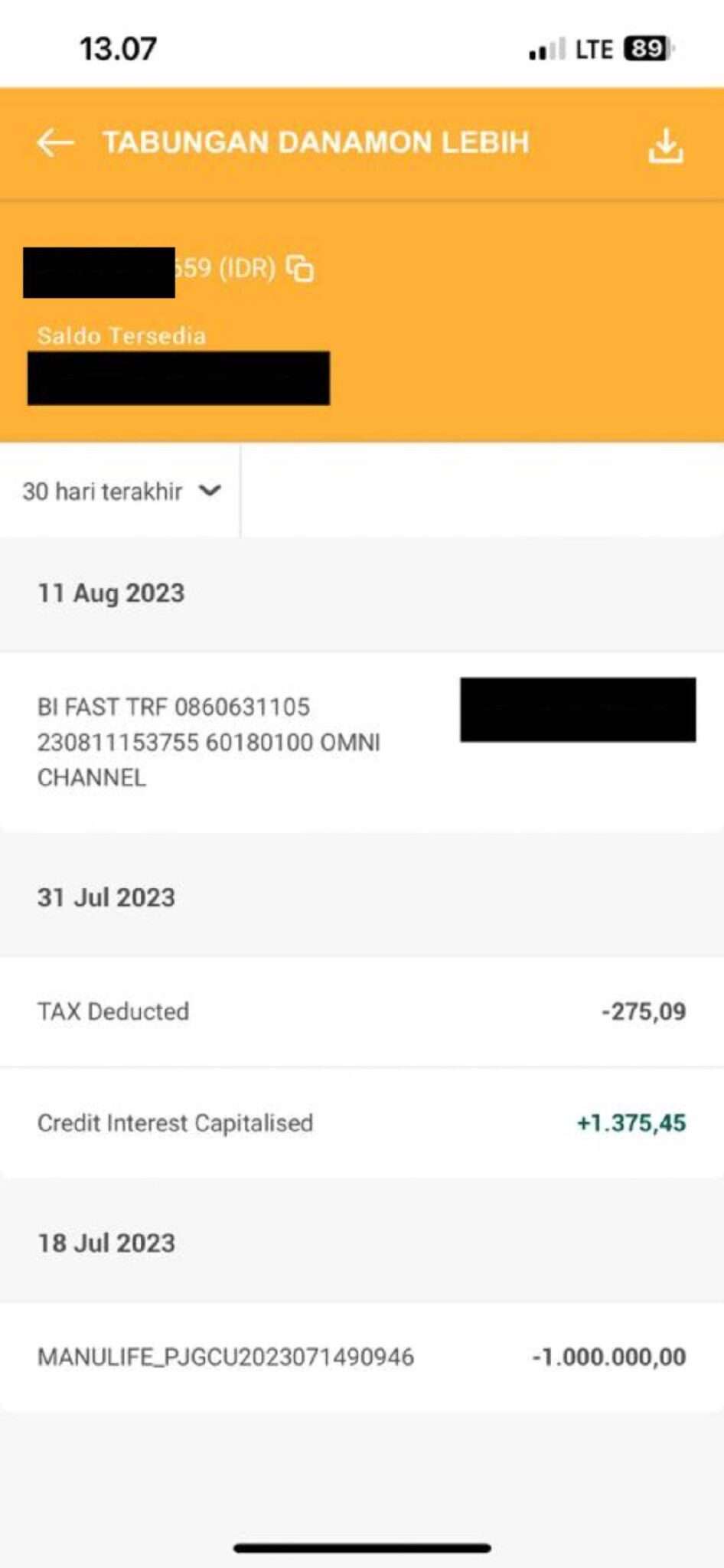 Menunggu Pengembalian Dana dari Bank Danamon untuk Potongan Manulife