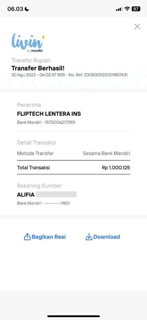 Transfer Flip Salah Kode Unik, Refund Ditolak