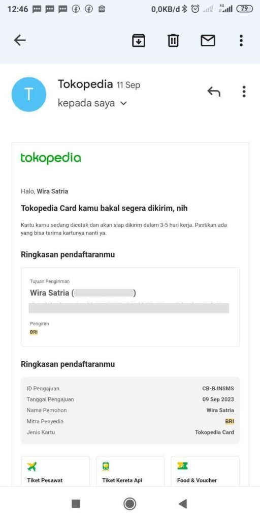 Pengiriman Kartu Kredit Tokopedia Melebihi Batas Estimasi Pengiriman