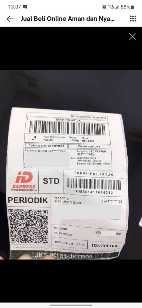 Masalah Pengiriman Kurir Rekomendasi Tokopedia