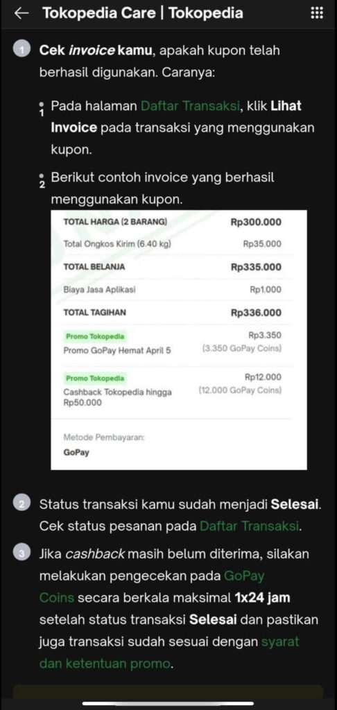 Kecurangan Tokopedia Mengubah Keterangan Invoice Pembelian