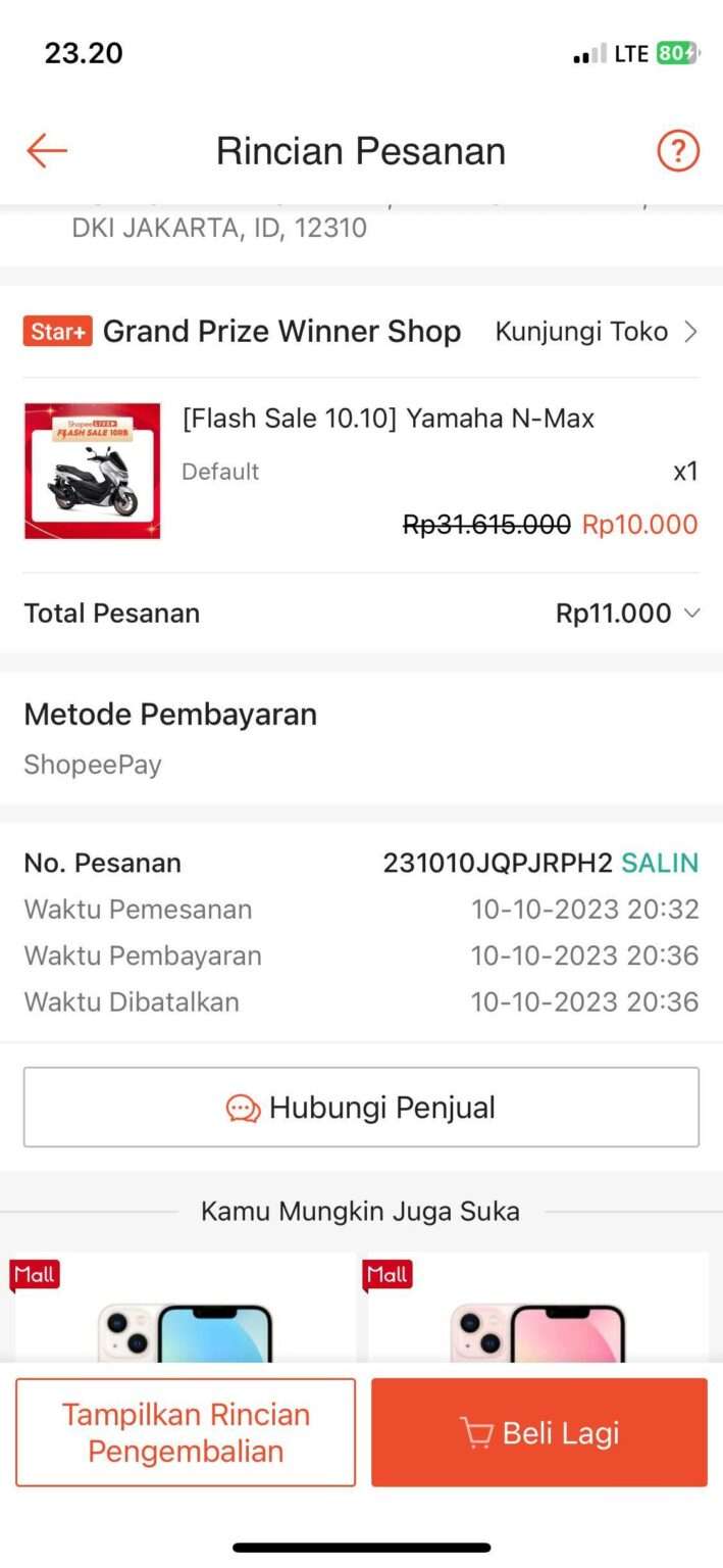 Pesanan Yamaha Nmax Saat Shopee Live Flash Sale Dibatalkan Sepihak