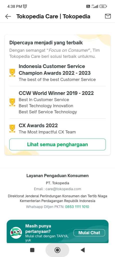 Miris! Tokopedia Care Peraih Banyak Penghargaan Customer Care Tapi ...