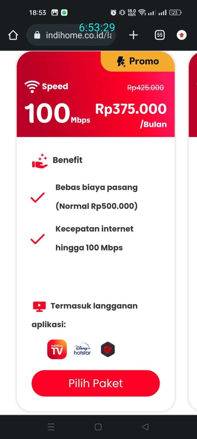 Pendaftaran IndiHome 100 Mbps Dipersulit