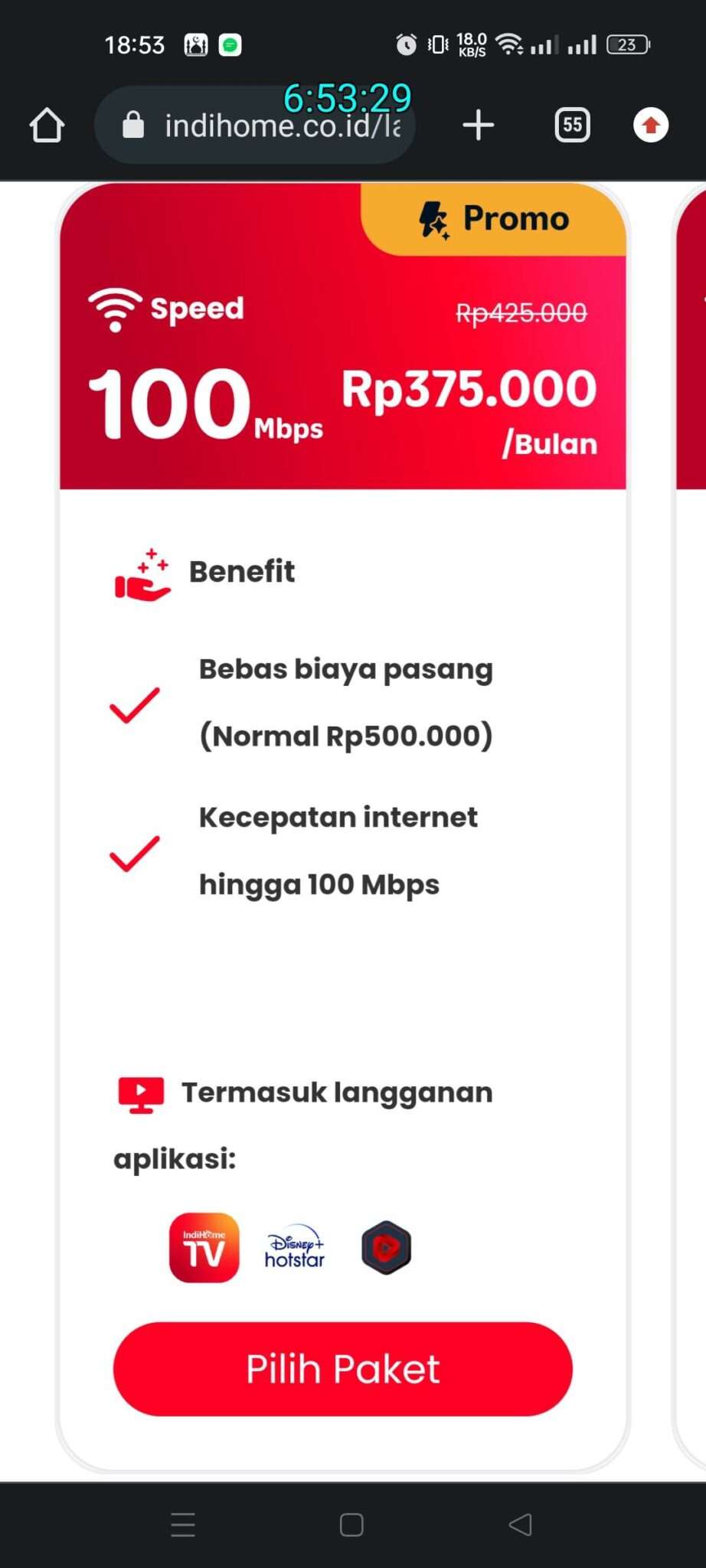 Pendaftaran IndiHome 100 Mbps Dipersulit
