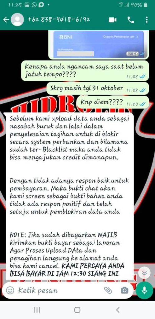 Penagihan Pinjol Penuh Ancaman Sebelum Jatuh Tempo