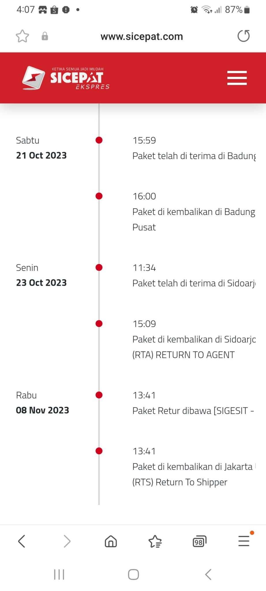 Kurir SiCepat Diduga Memalsukan Tracking Berulang Kali Demi Menghindari Tanggung Jawab