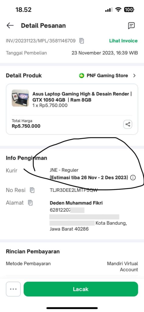 Ekspedisi JNE Tidak Sesuai Harapan