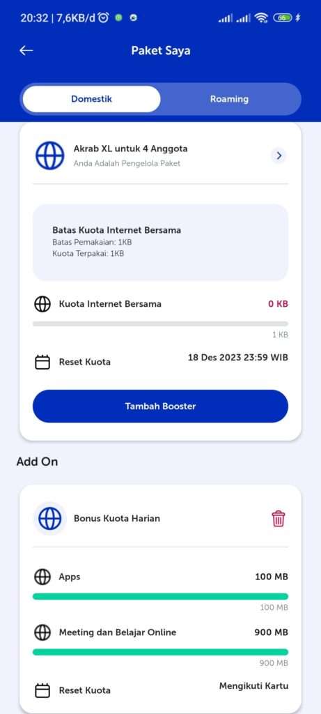 Pembelian Paket Akrab XL Berhasil, tetapi Kuota Internet Tidak Masuk
