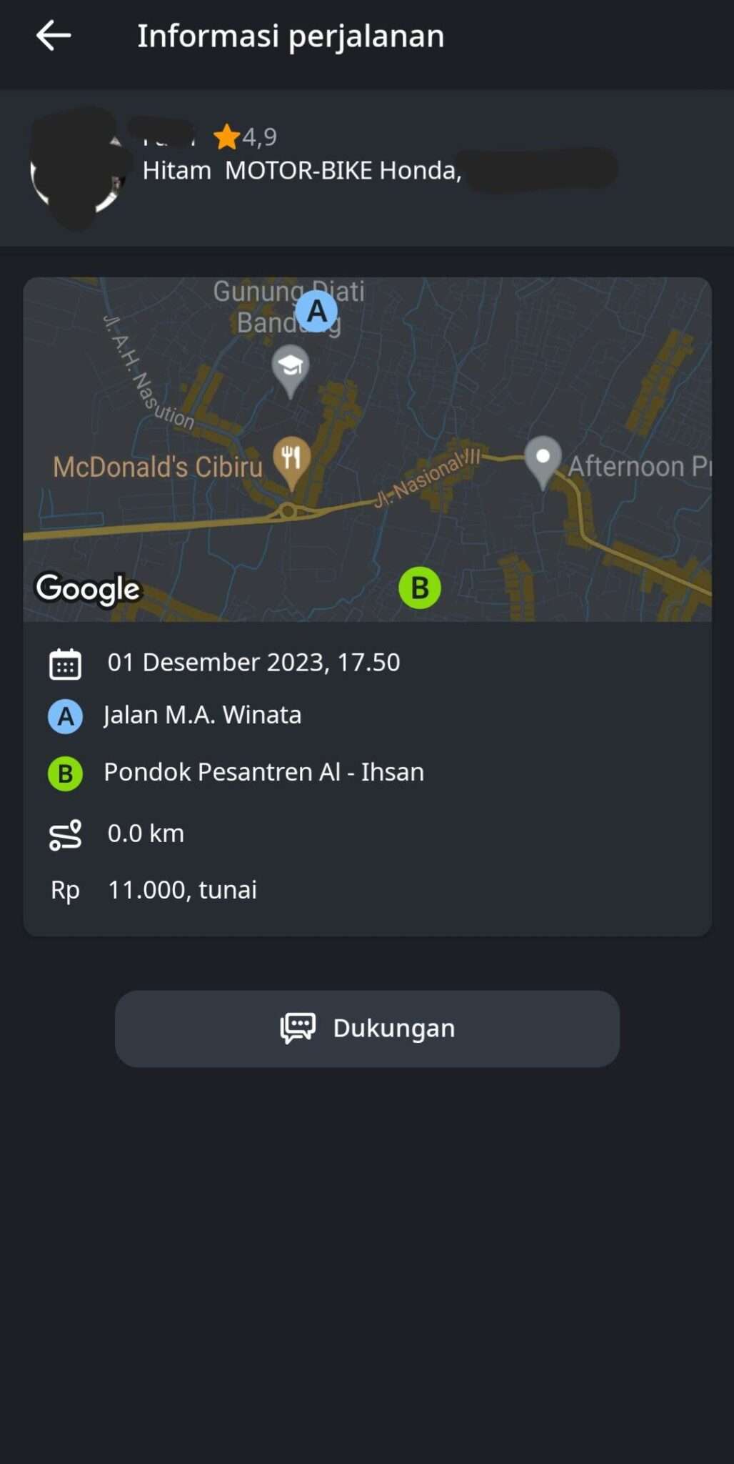 Pelayanan inDrive Mengecewakan