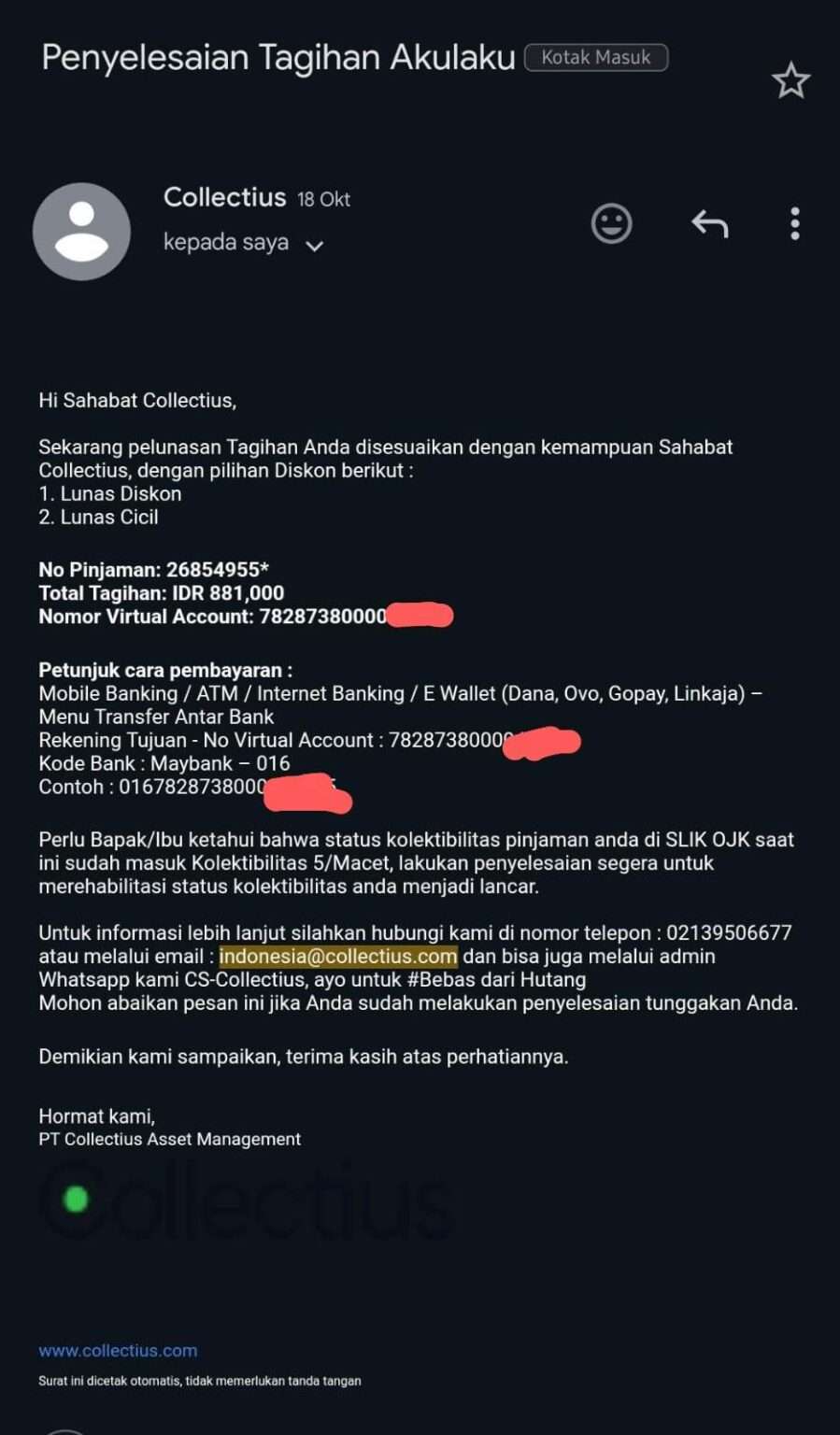 Teror Telepon PT Collectius Asset Management, Menagih Hutang Akulaku ...