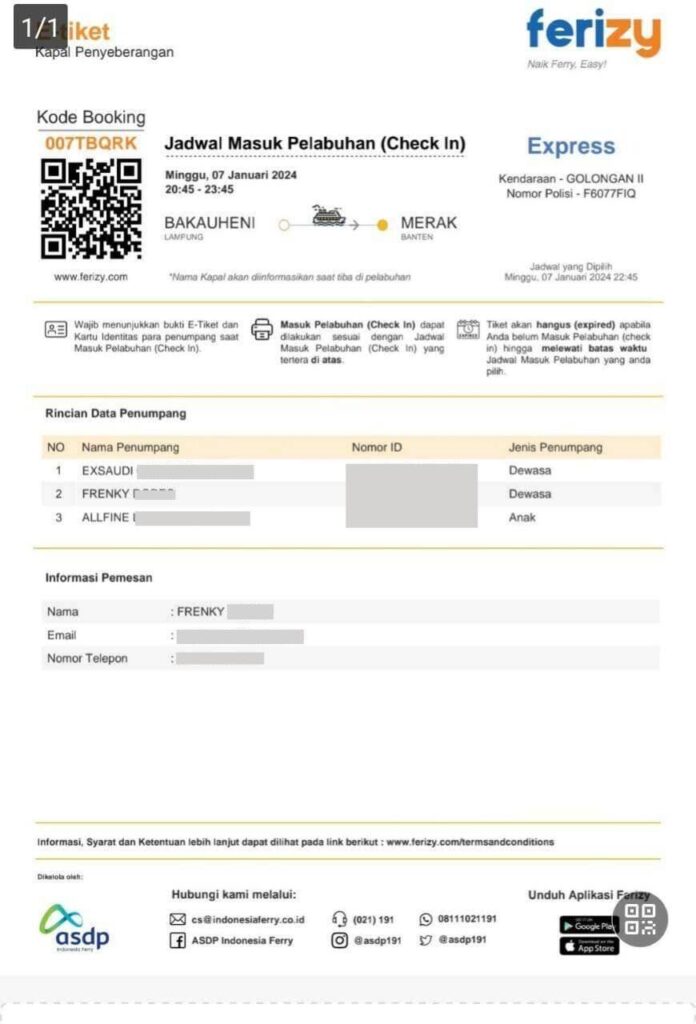 Kecewa dengan Pelayanan Pembelian Tiket Ferizy ASDP