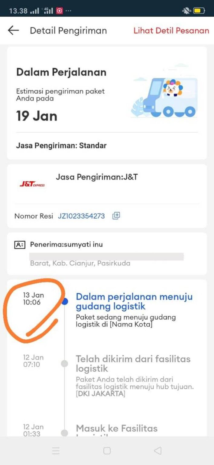 Tidak Profesionalnya Pengiriman JNT