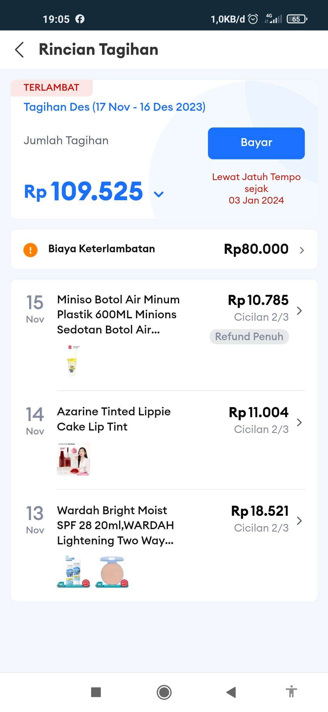 Telat Bayar PayLater Baru 3 Hari, Denda Rp80.000