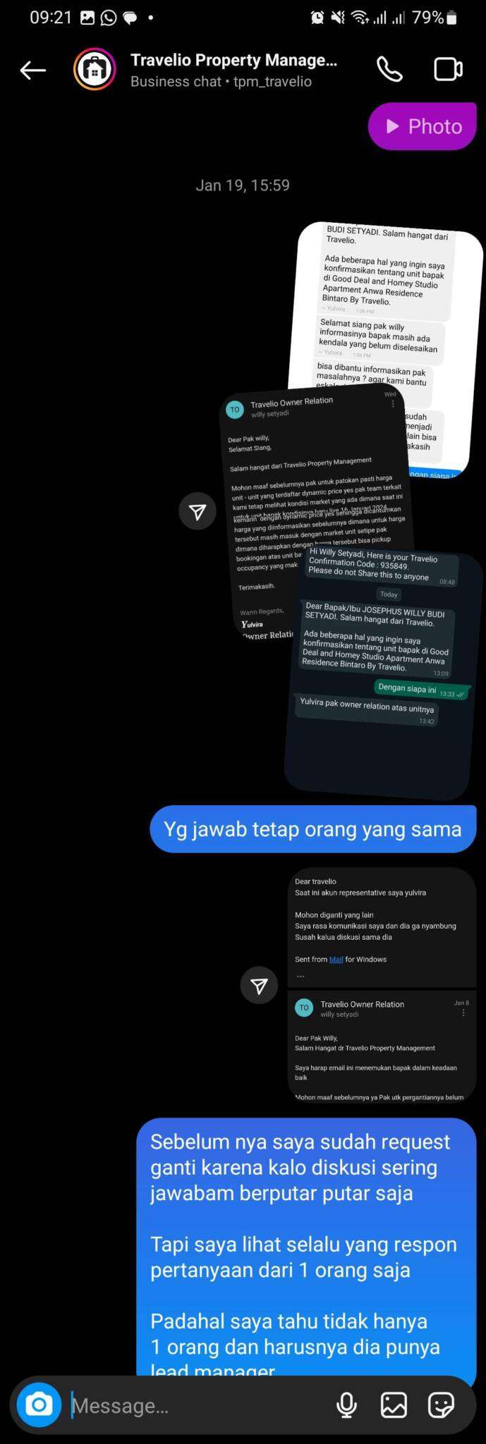 Mohon Penjelasan dan Penyelesaian Masalah Saya dengan Owner Relation Travelio