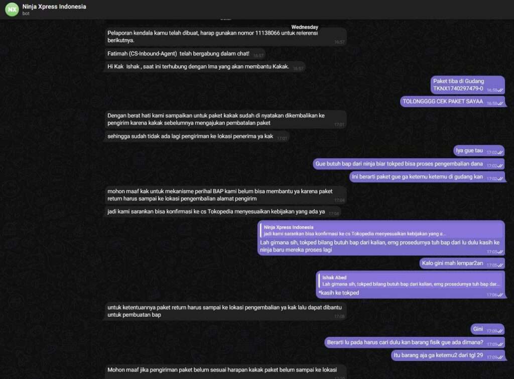 Status Paket Saya dengan Ninja Xpress "On-Hold" dan Tidak Ada Kejelasan