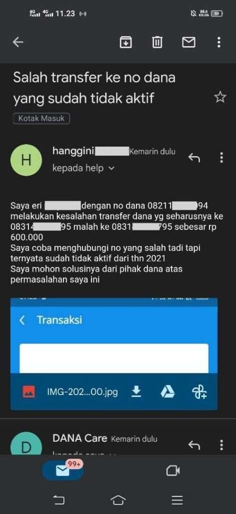 Salah Kirim Saldo DANA ke Nomor yang Sudah Tidak Aktif