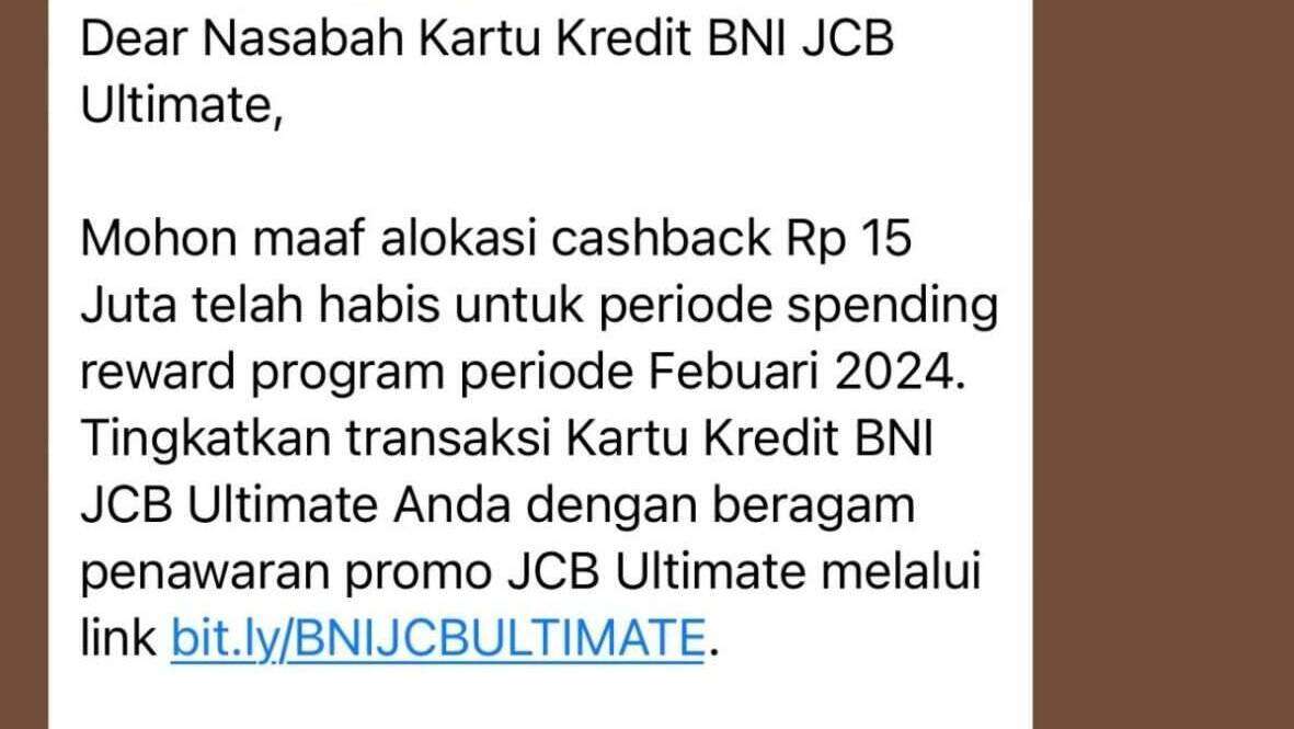 Kartu Kredit BNI JCB Ultimate Mengubah Klausul yang Merugikan Pemegang ...