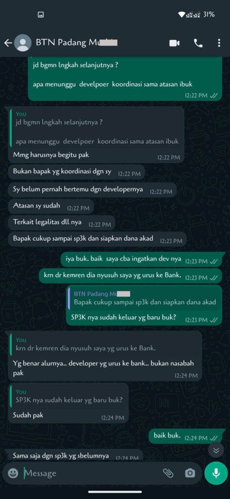 Proses Ruwet KPR BTN, Karyawan BTN Tidak Informatif