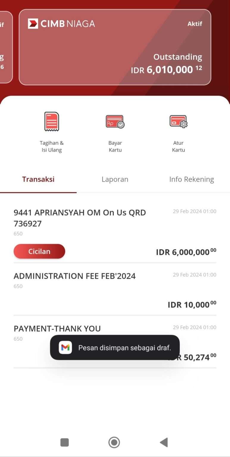 Pembayaran CC CIMB Niaga Sedang Diproses, Dana Tidak Masuk