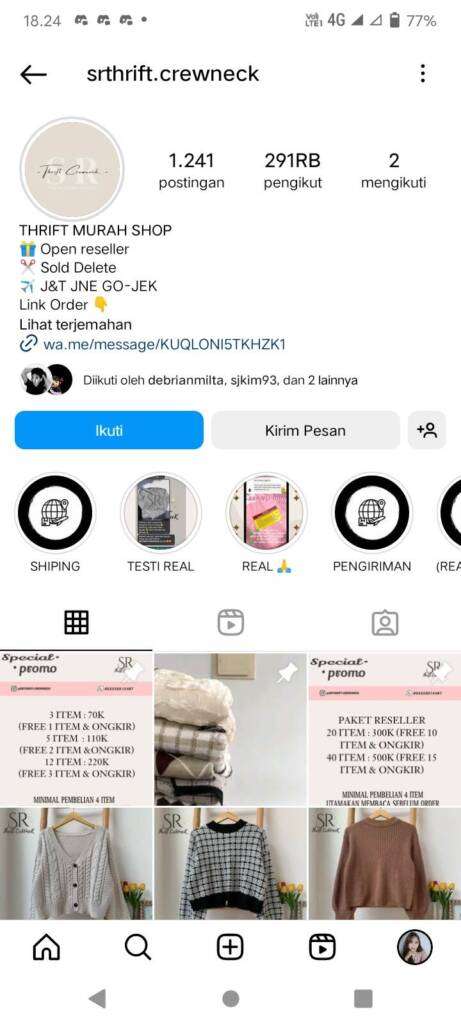 Olshop Thrifting Menipu dengan Modus Aktivasi Promo