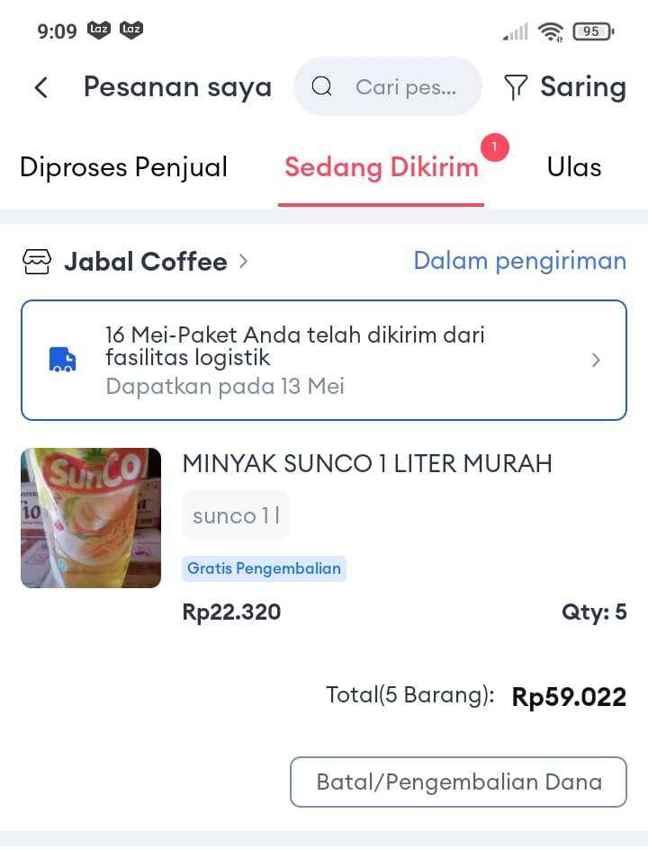 Pengiriman via J&T yang Sangat Molor