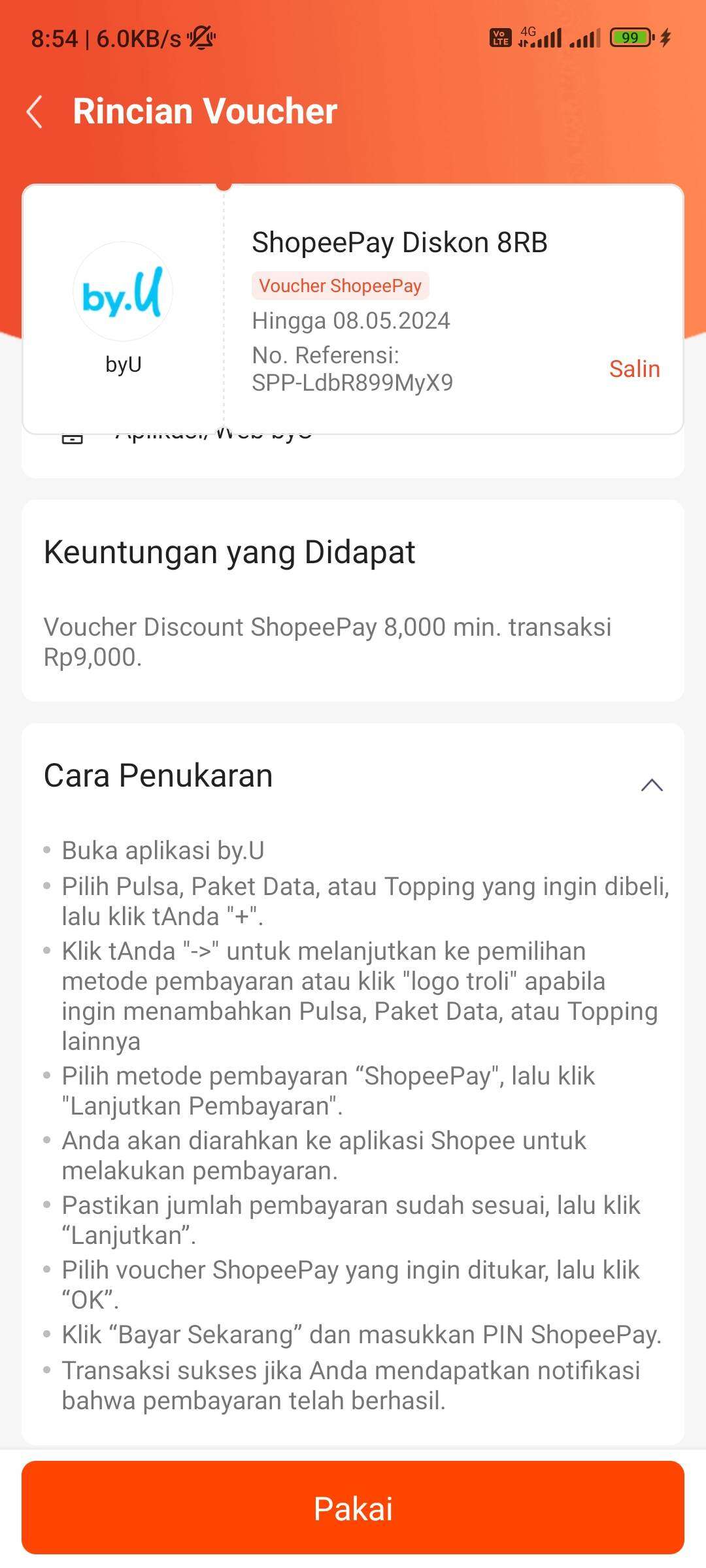Voucher ShopeePay untuk ByU Sudah Dibeli, tapi Tidak Bisa Dipakai