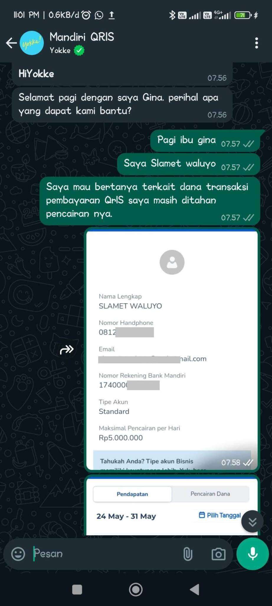 Dana Ditahan di Livin Merchant Bank Mandiri