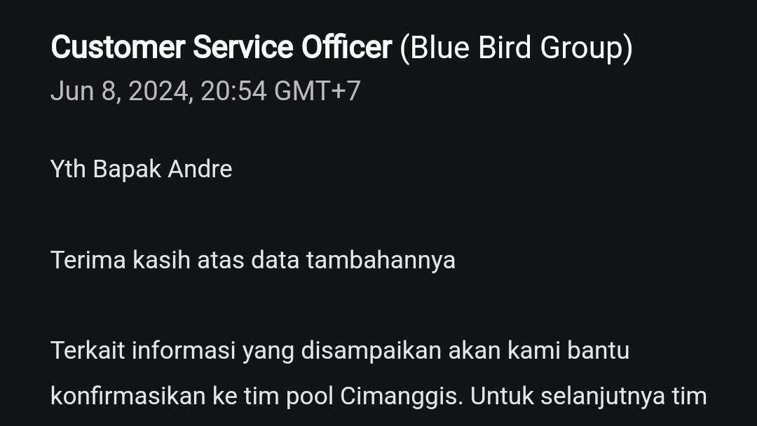 Permohonan Agar Blue Bird Group Membuka Status Blacklist Saya Sebagai Mantan Pengemudi