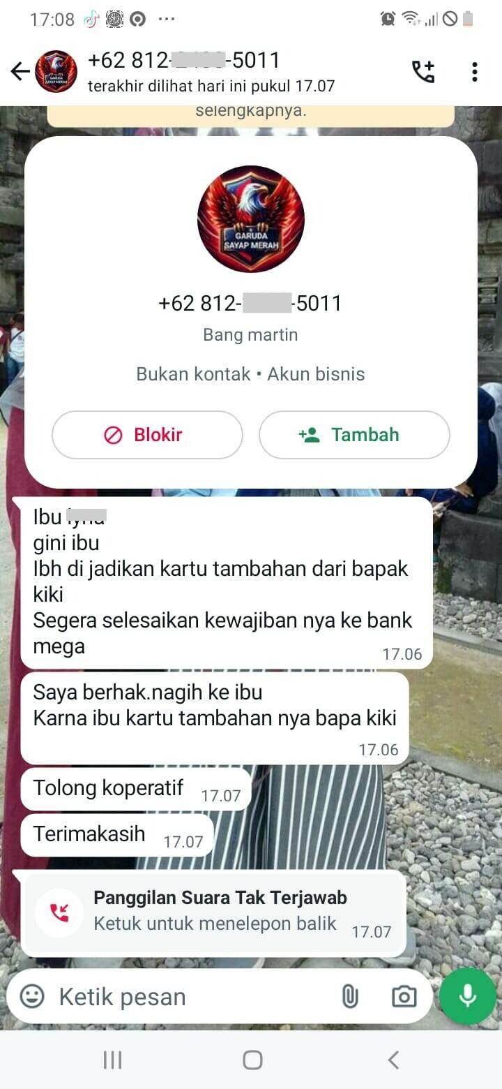 Perilaku Penagihan Kartu Kredit Bank Mega