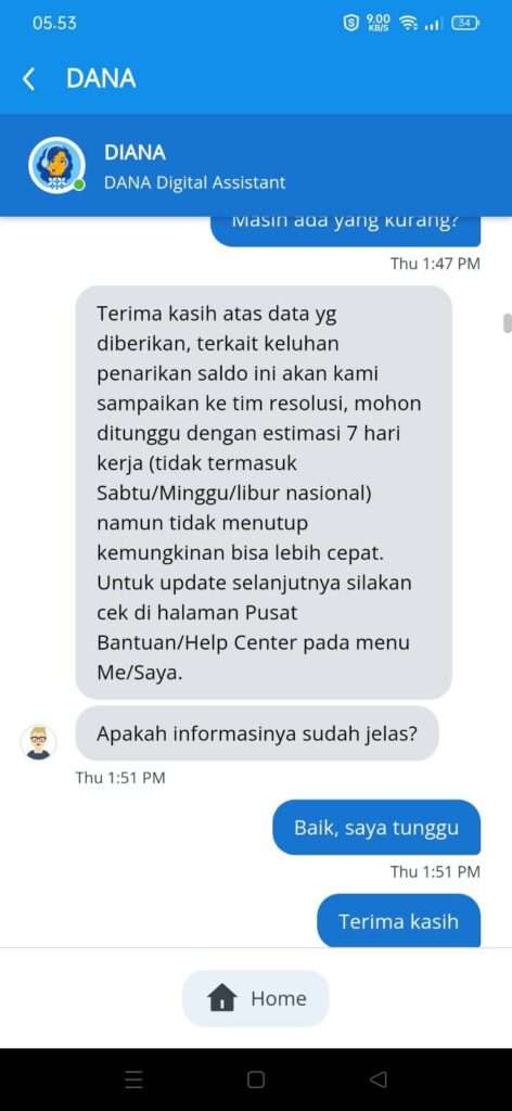 Customer Service DANA Menyelesaikan Komplain Tanpa Solusi