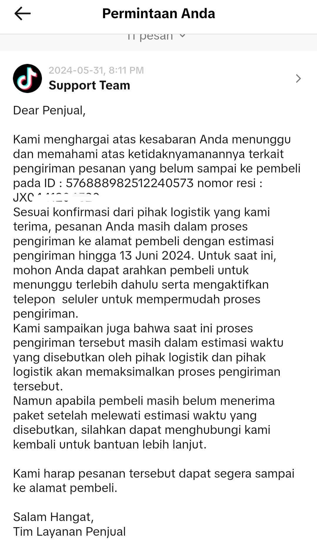 Komplain Layanan TikTok Shop dan J&T Express