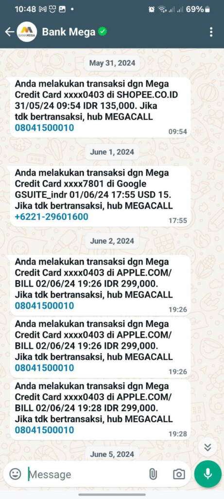 Bank Mega Tidak Menanggapi Laporan Transaksi Fraud Kartu Kredit