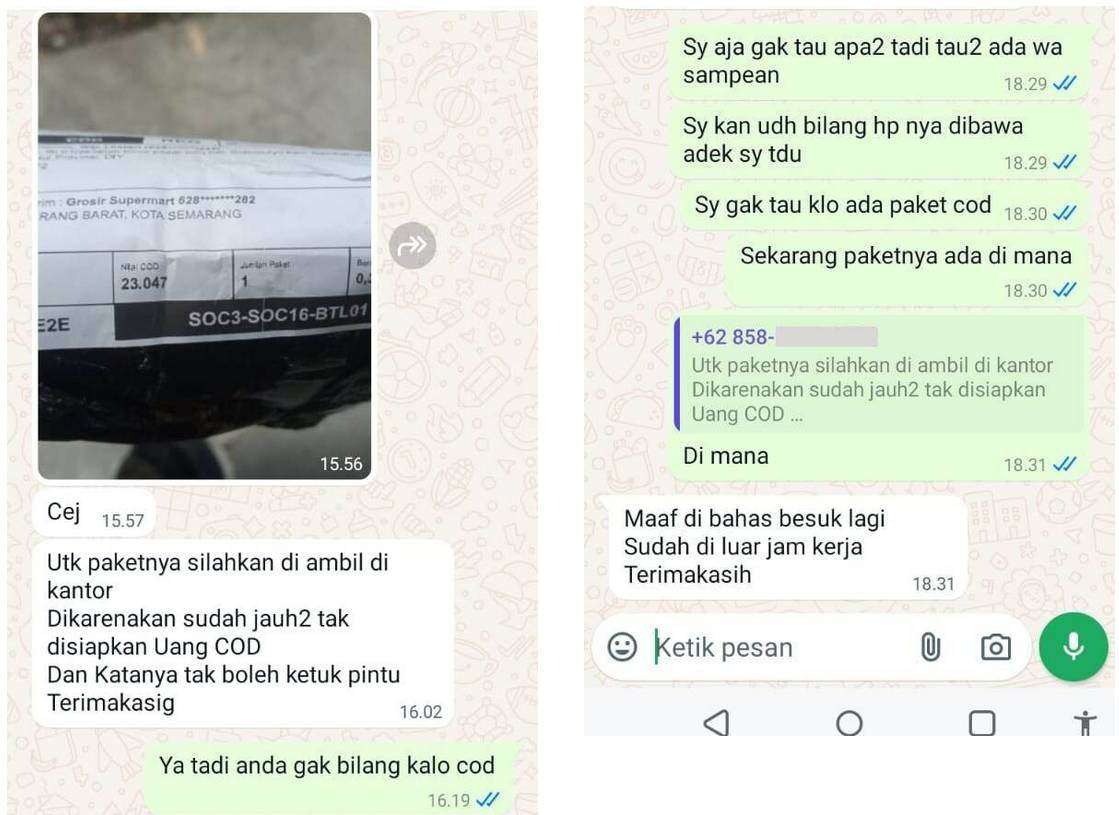 Kurir ID Express Menyuruh Ambil Sendiri Paket COD tapi Tidak Mau Memberitahu Alamat Gudangnya