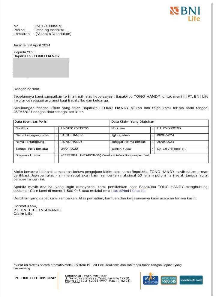 Proses Klaim Asuransi BNI Life yang Lambat
