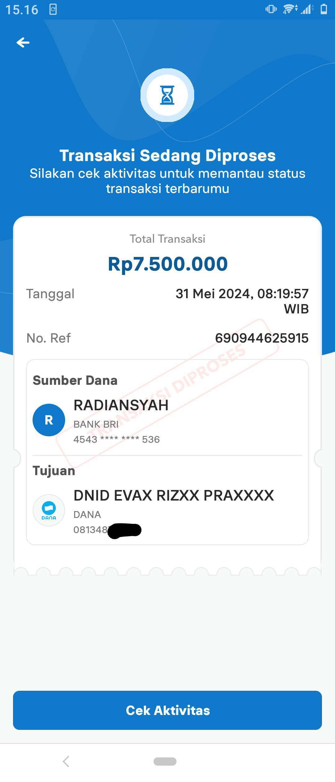Top Up Saldo DANA dari Bank BRI Gagal tapi Saldo Telah Berkurang di ...