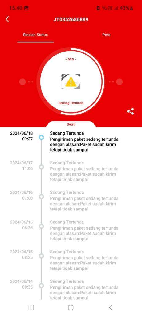 Status Tracking JNT Menggantung, Klaim Barang Hilang pada Platform ...