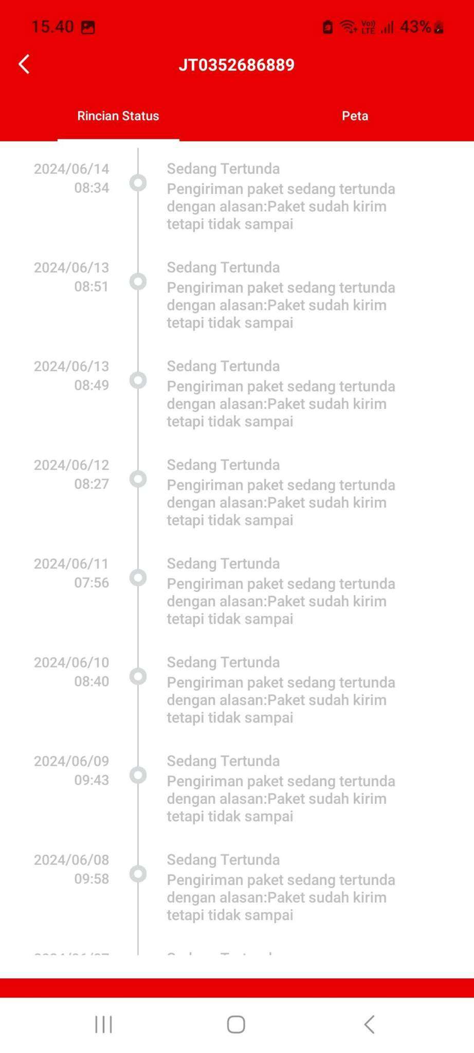 Status Tracking JNT Menggantung, Klaim Barang Hilang pada Platform ...