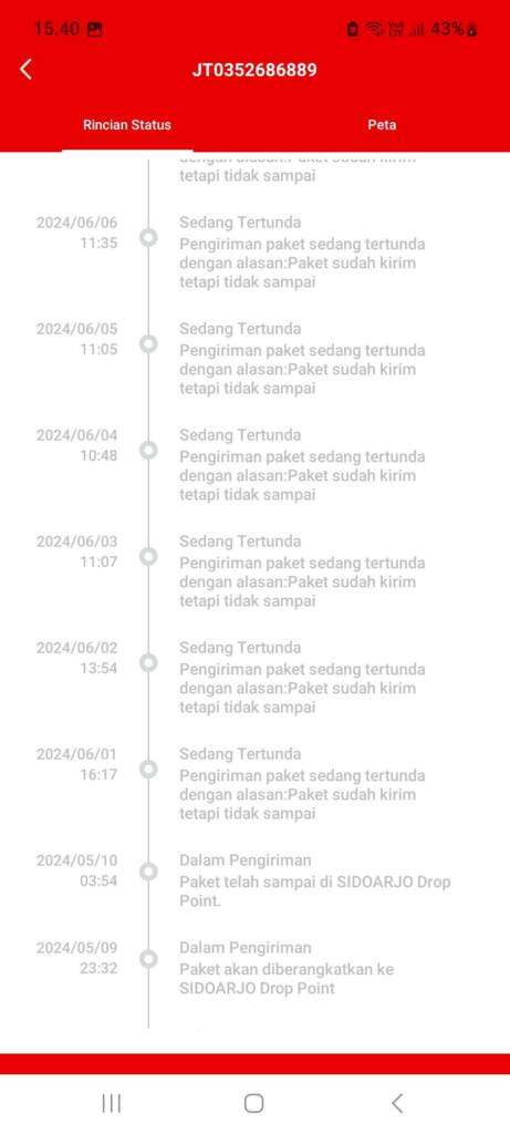 Status Tracking JNT Menggantung, Klaim Barang Hilang pada Platform ...