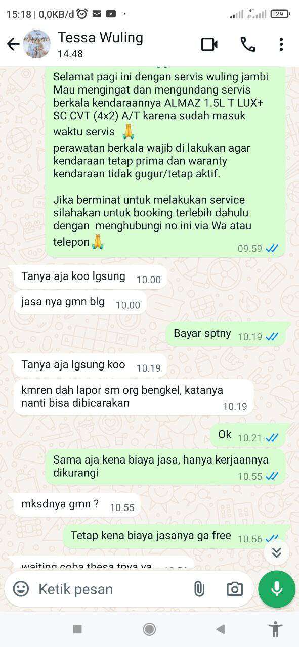 Janji Manis Bebas Perawatan Berkala 4 Tahun Mobil Wuling