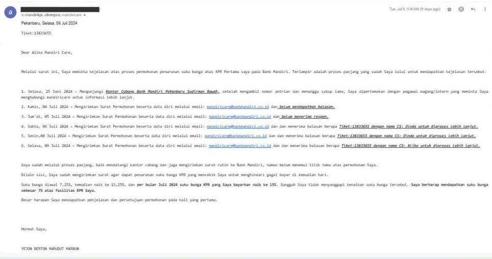 Kecewa Berat, Bunga Floating KPR Bank Mandiri Mencekik, Pelaporan pun ...