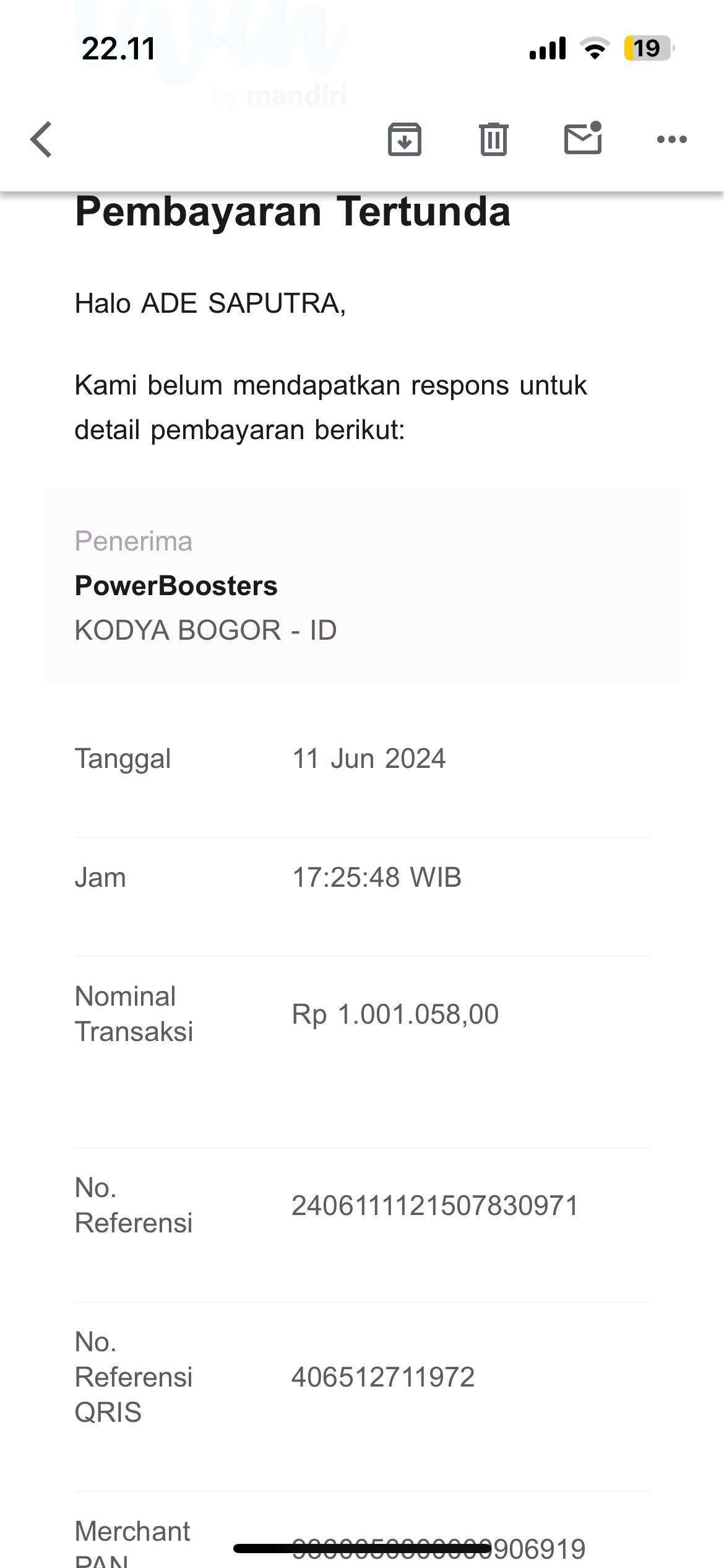 Status Transaksi Bank Mandiri Gagal, Saldo Hilang