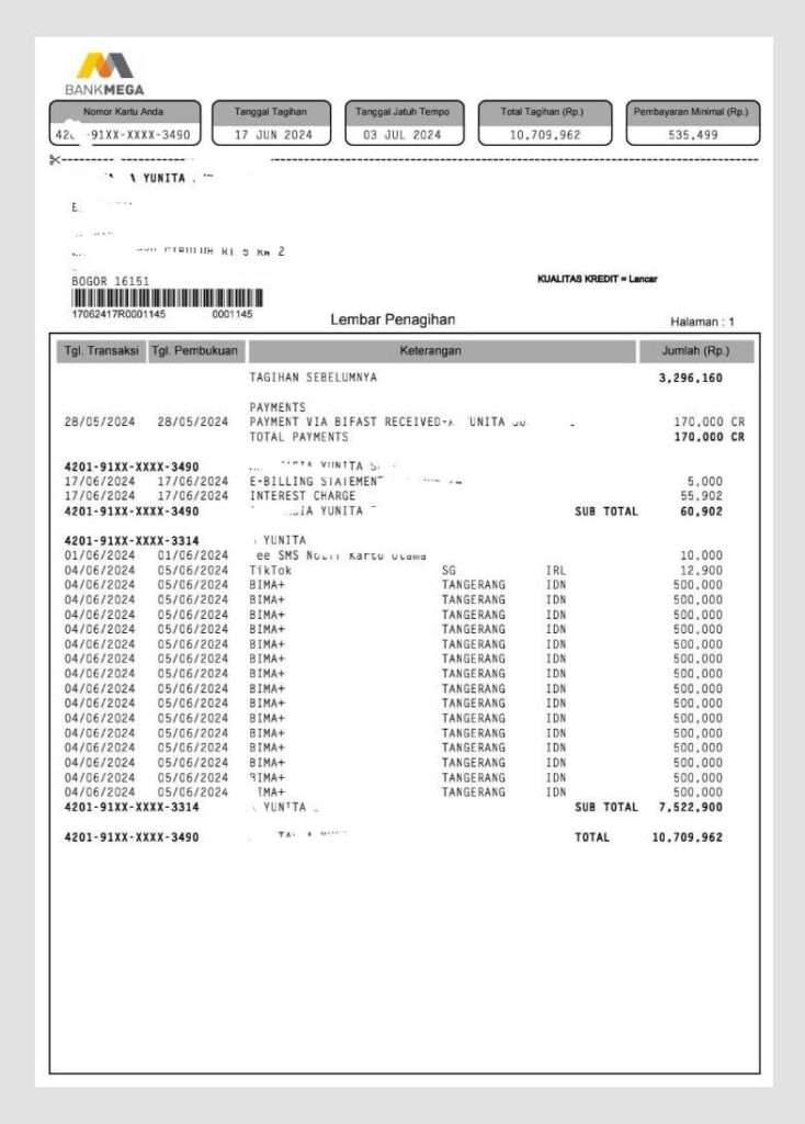 Kartu Kredit Bank Mega Telah Expired Namun Bisa Dibobol, Bank Mega ...