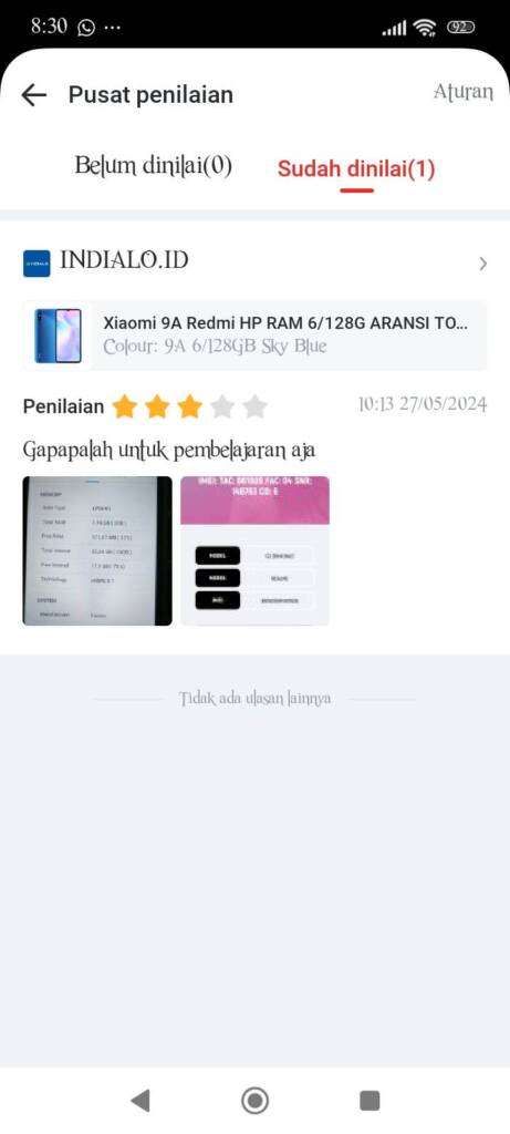 Penipuan Seller di Akulaku, Jual HP Bodong