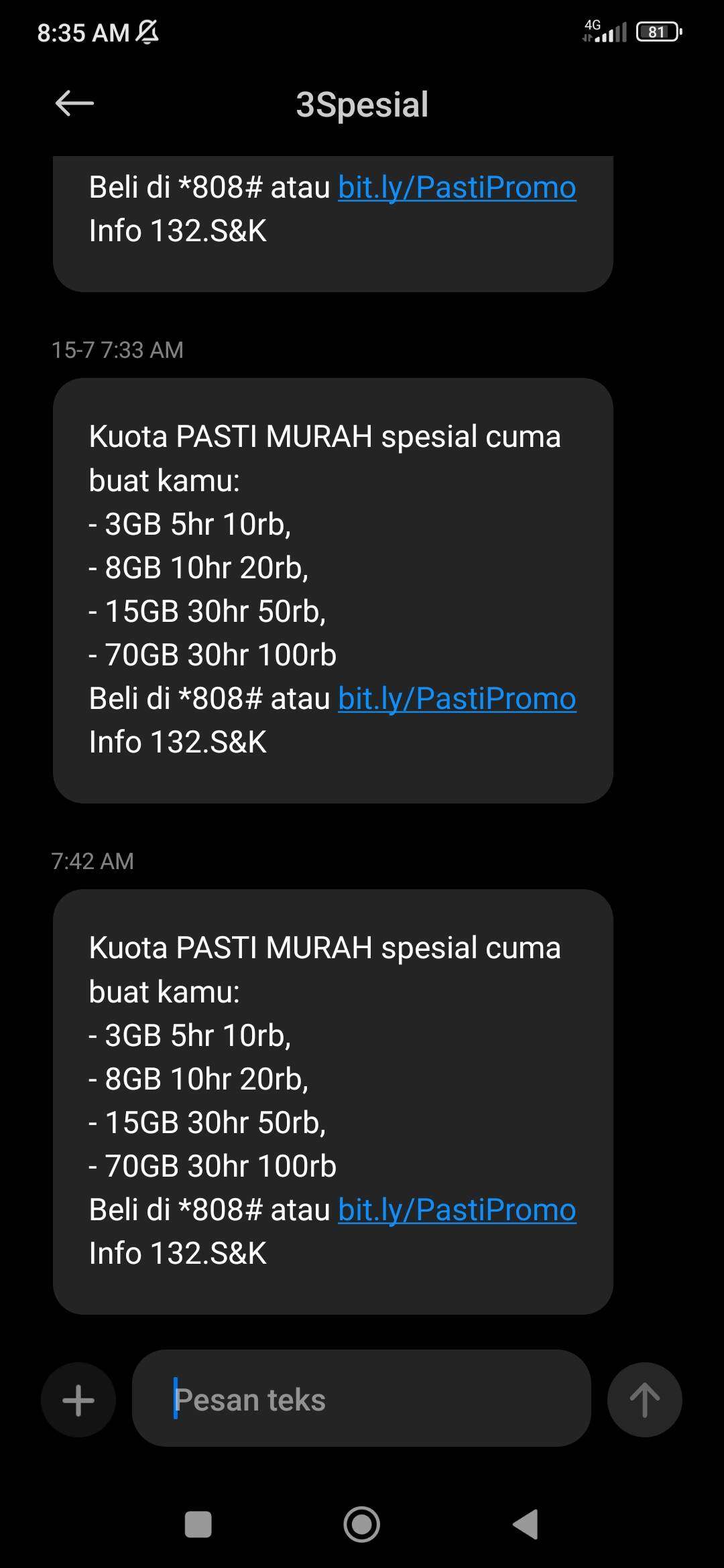Penghentian SMS Broadcast Provider Tri yang Sangat Ribet